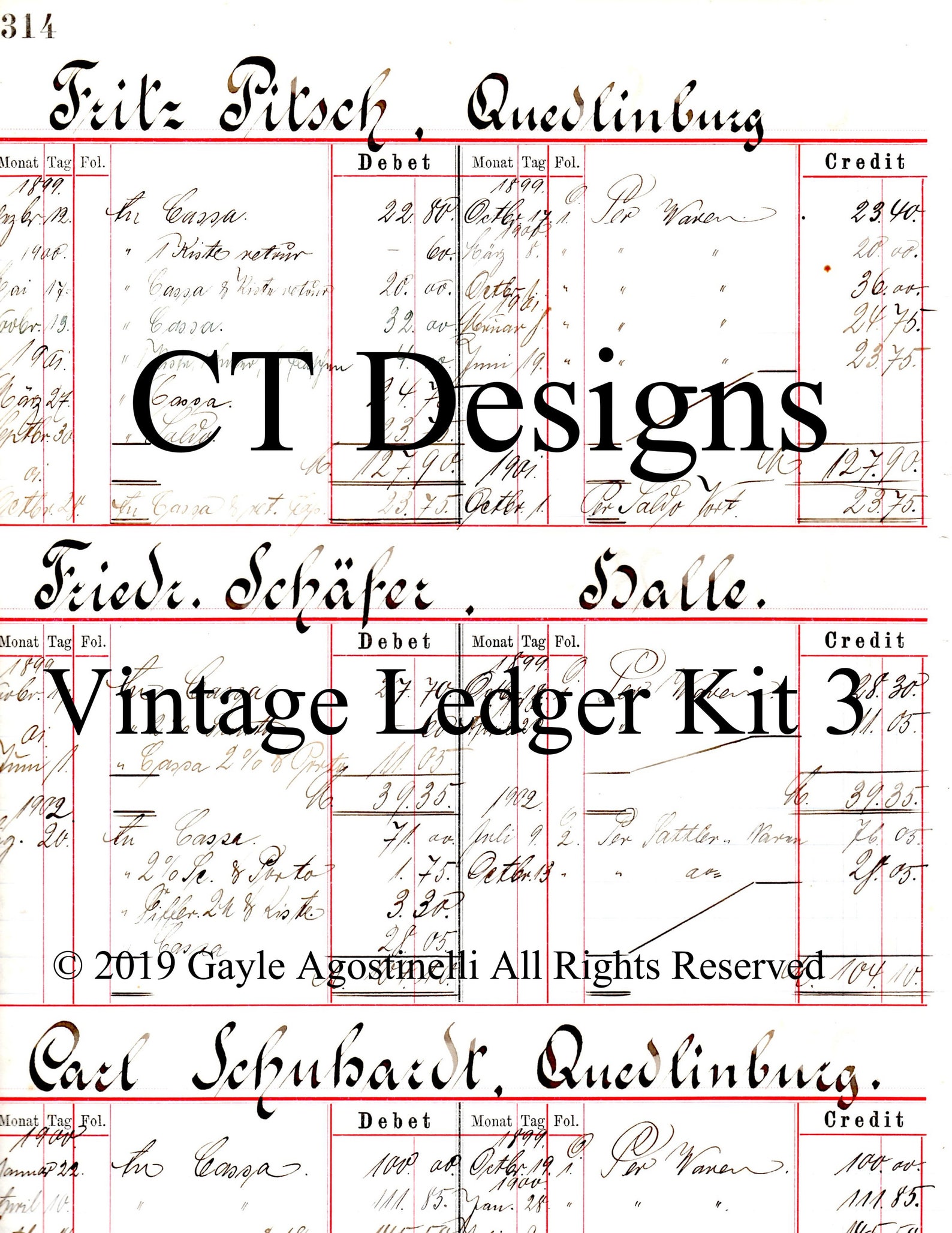 Vintage Ledger Paper Kit 3 Digital Download - Etsy