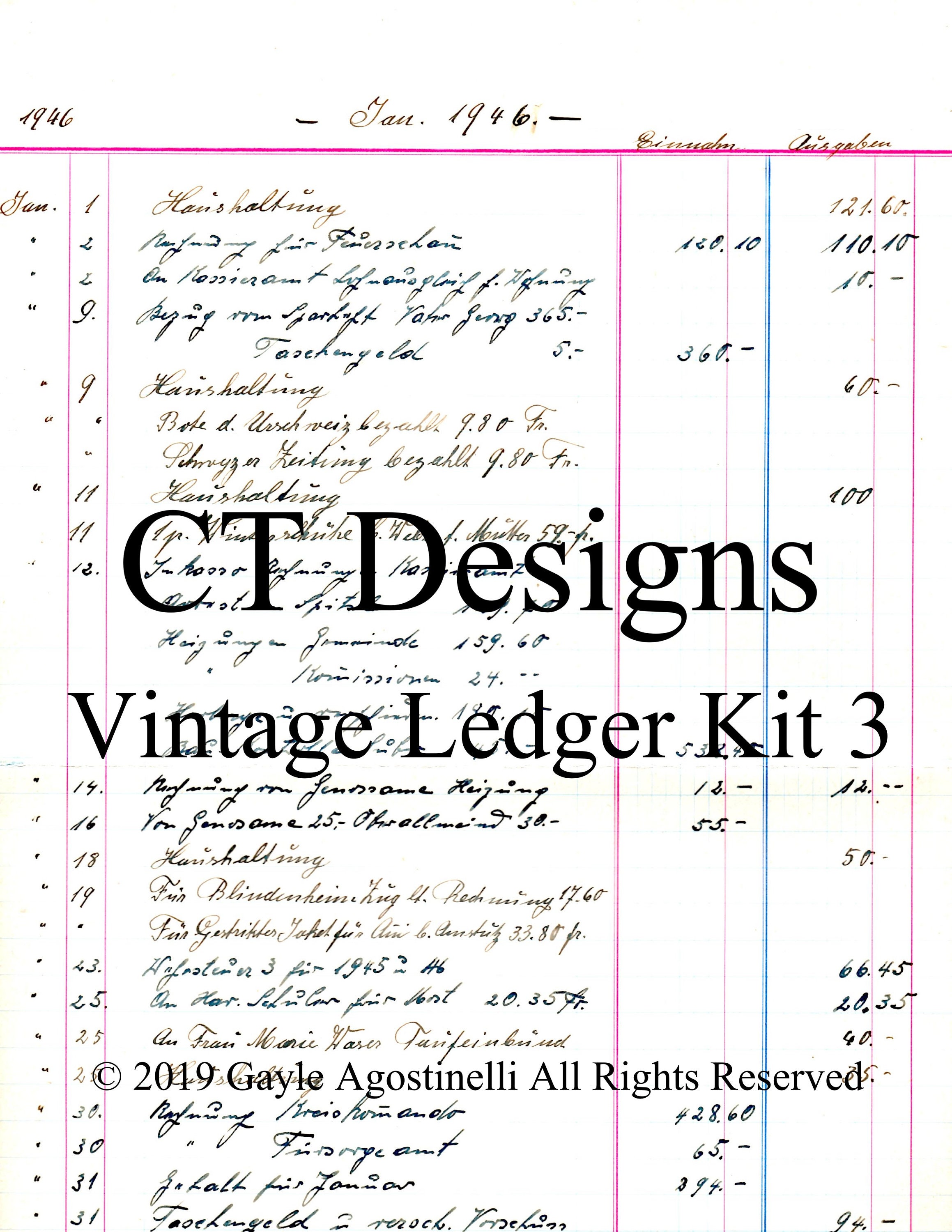 Vintage Ledger Paper Kit 3 Digital Download - Etsy