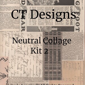 Vintage Neutral Collage Kit 2 Digital Download - Etsy