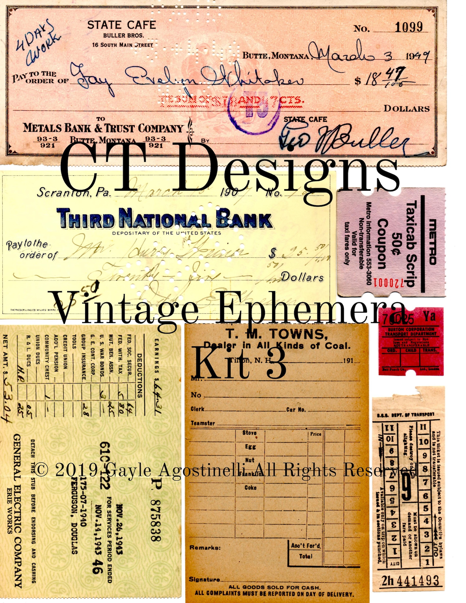 Vintage Ephemera - Kit 3 - Etsy