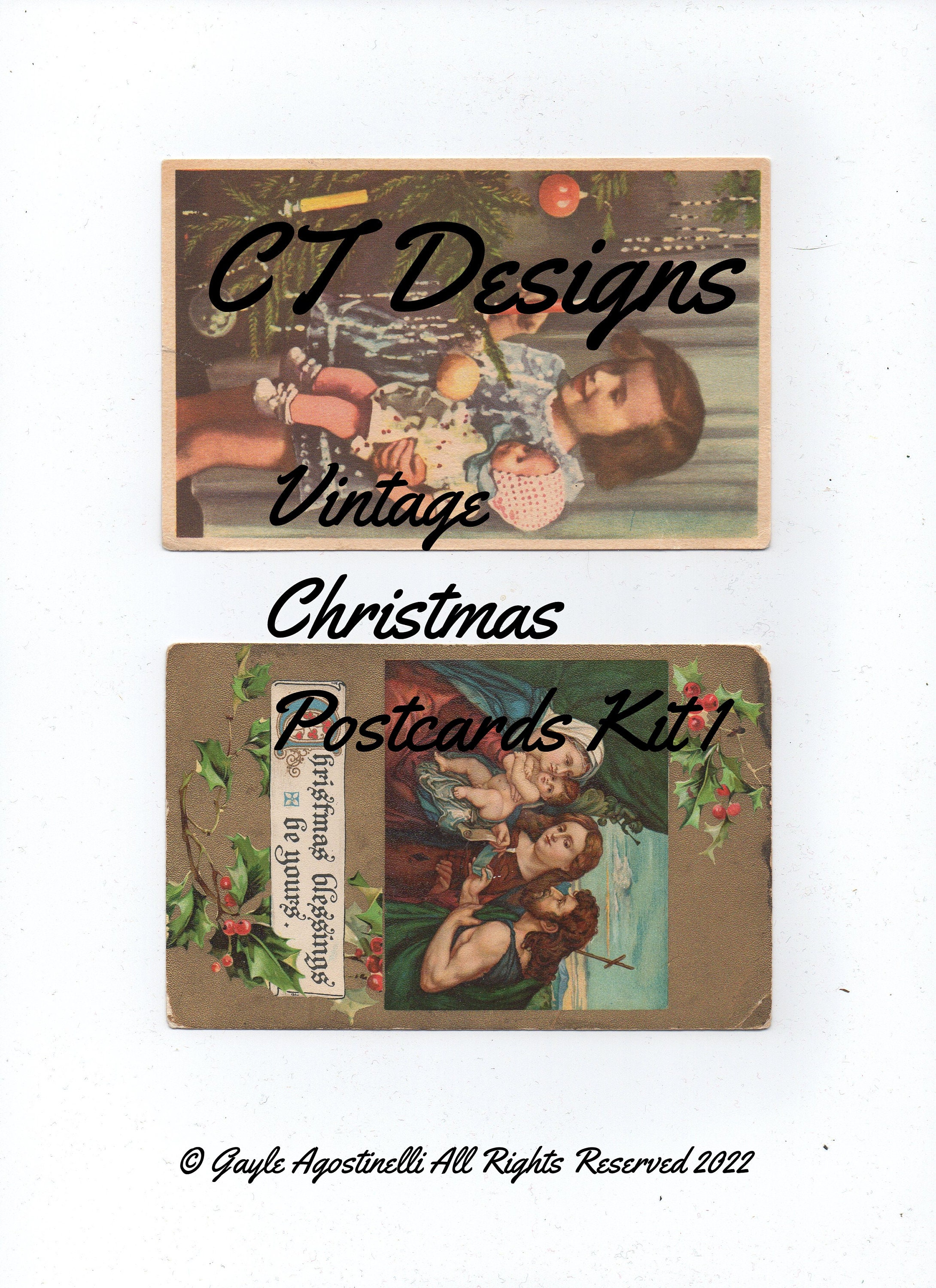 Vintage Christmas Postcards Kit 1 Digital Download - Etsy