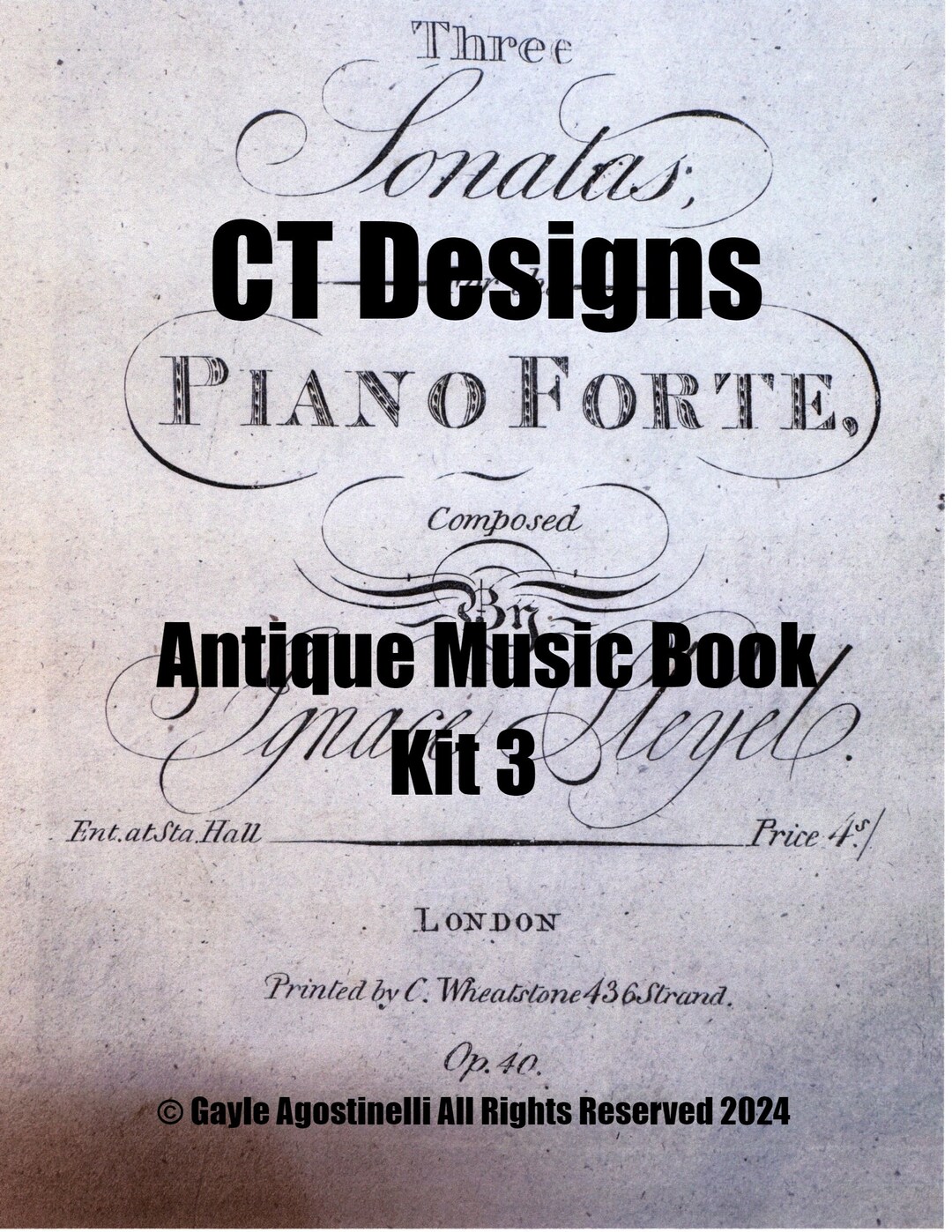 Antique Music Book-kit 3 of 3 Digital Download - Etsy