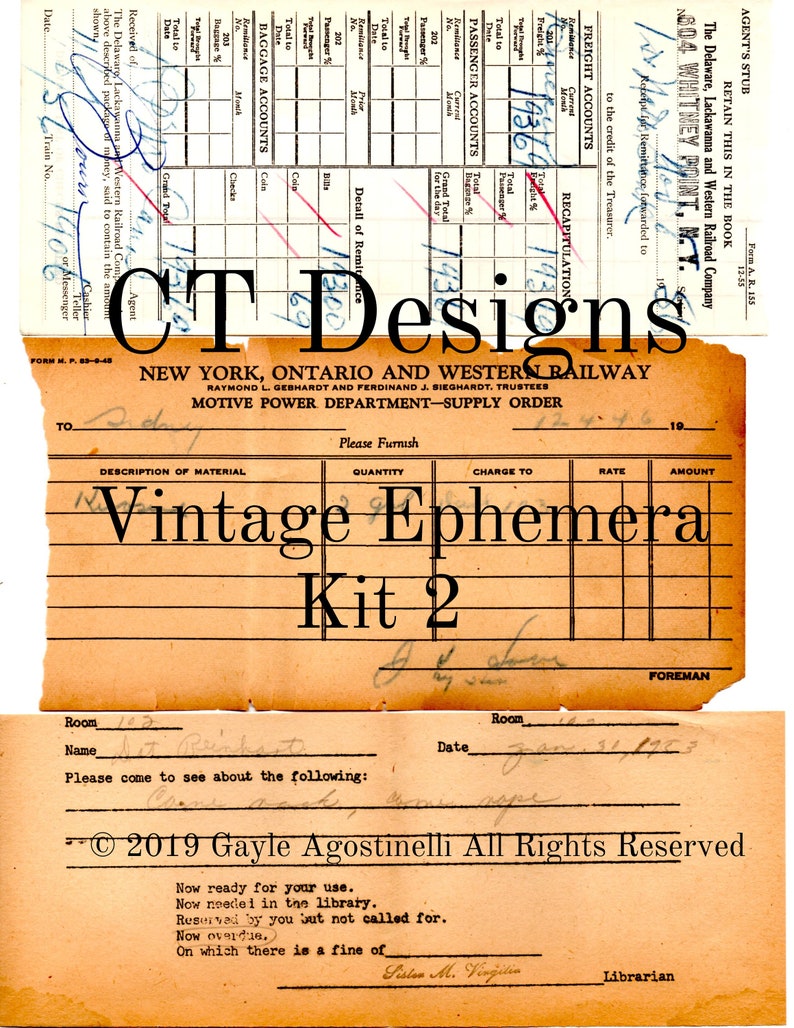 Vintage Ephemera - Kit 2 - Etsy