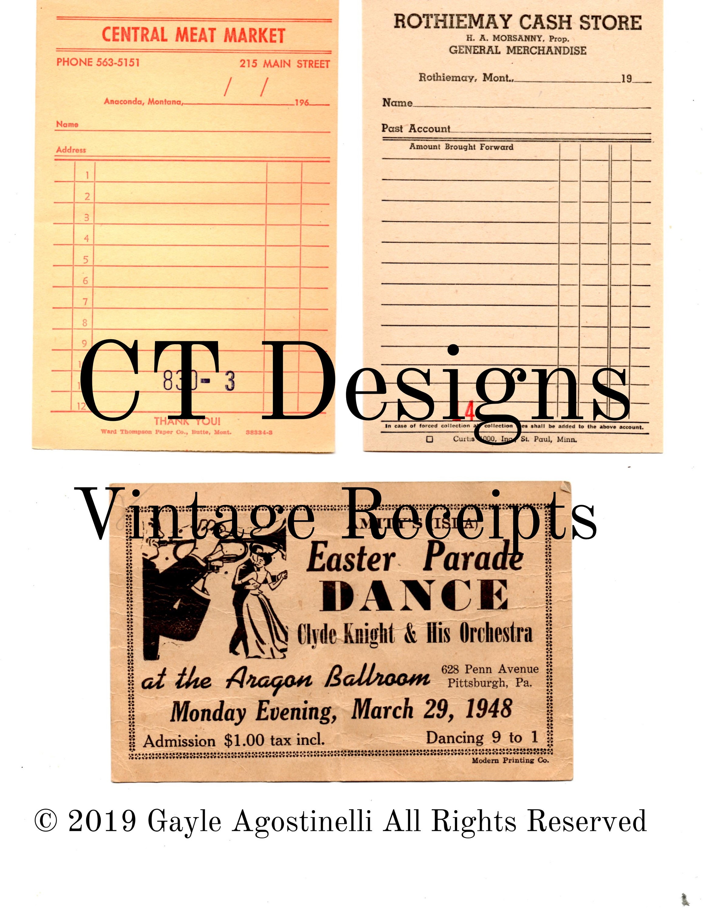 Vintage Receipt Digital Download - Etsy