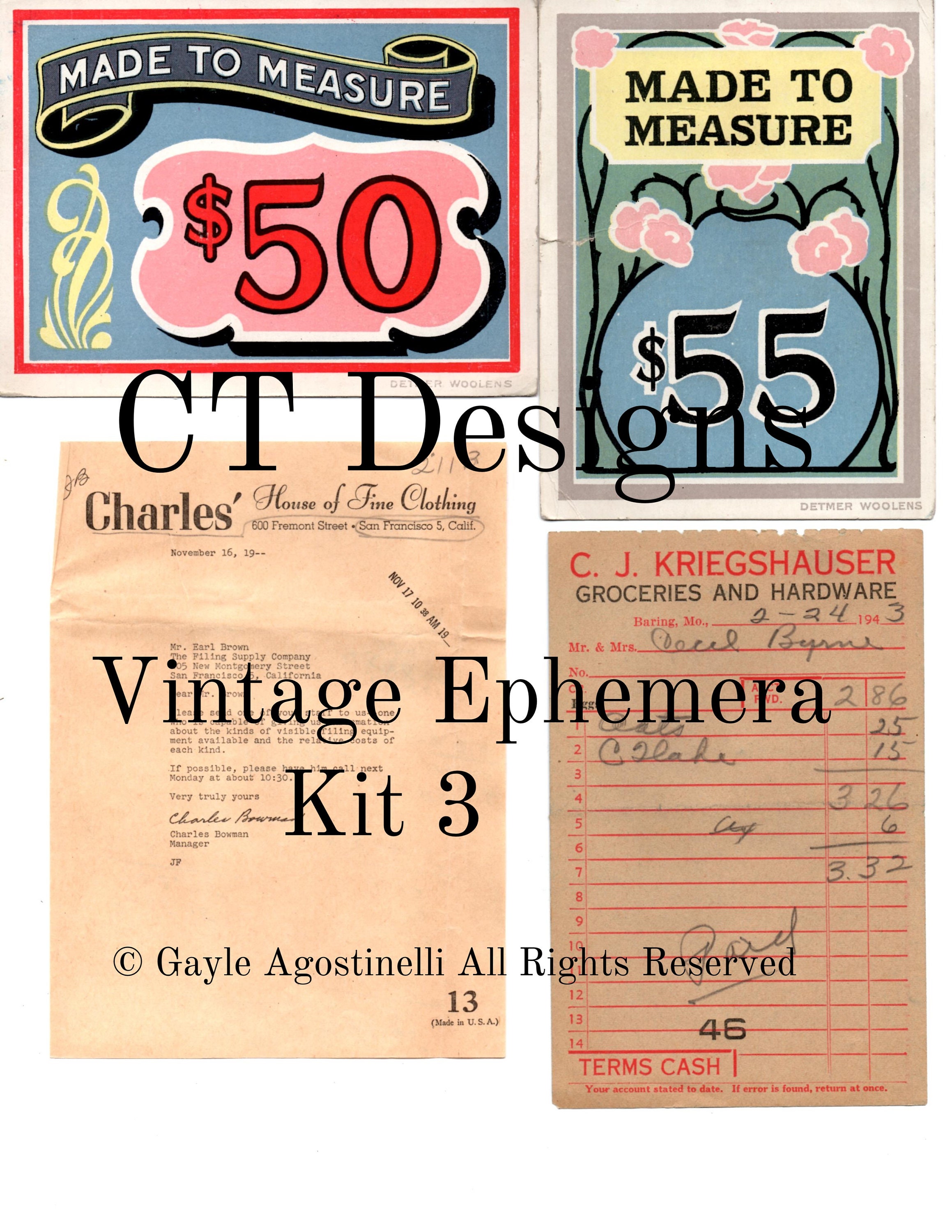 Vintage Ephemera Kit 3 | Etsy
