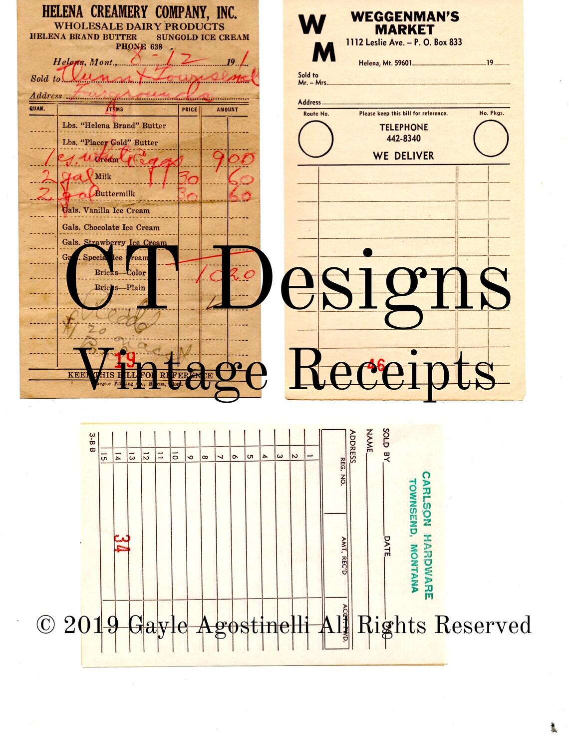 Vintage Receipt Digital Download - Etsy