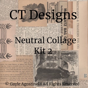 Vintage Neutral Collage Kit 2 Digital Download - Etsy