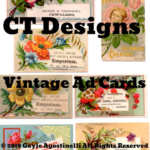 Vintage Cabinet Card Kit Digital Download - Etsy