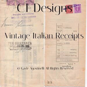 Vintage Italian Receipts Digital Download - Vintage Handwriting - Etsy