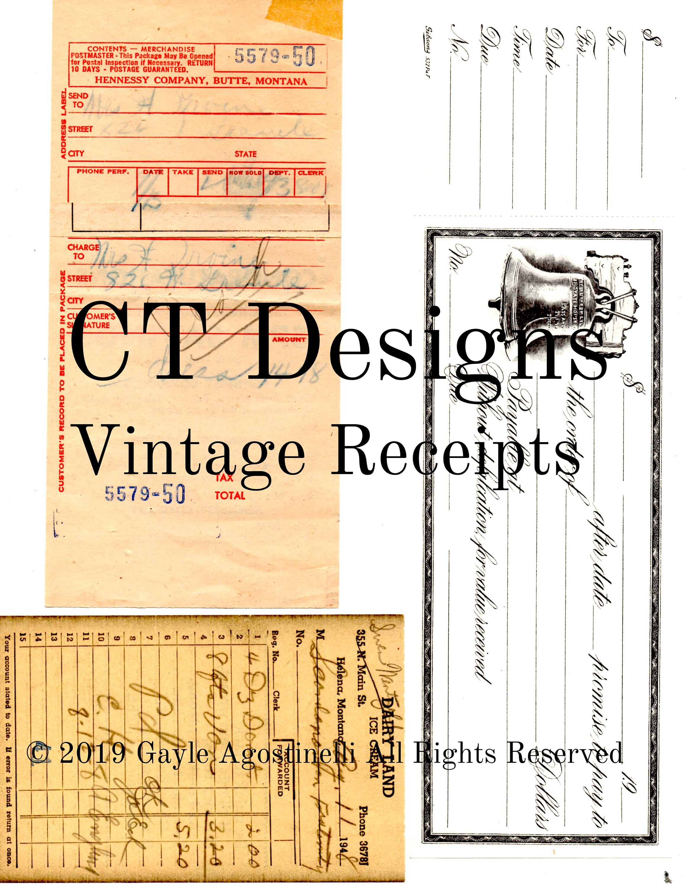 Vintage Receipt Digital Download - Etsy