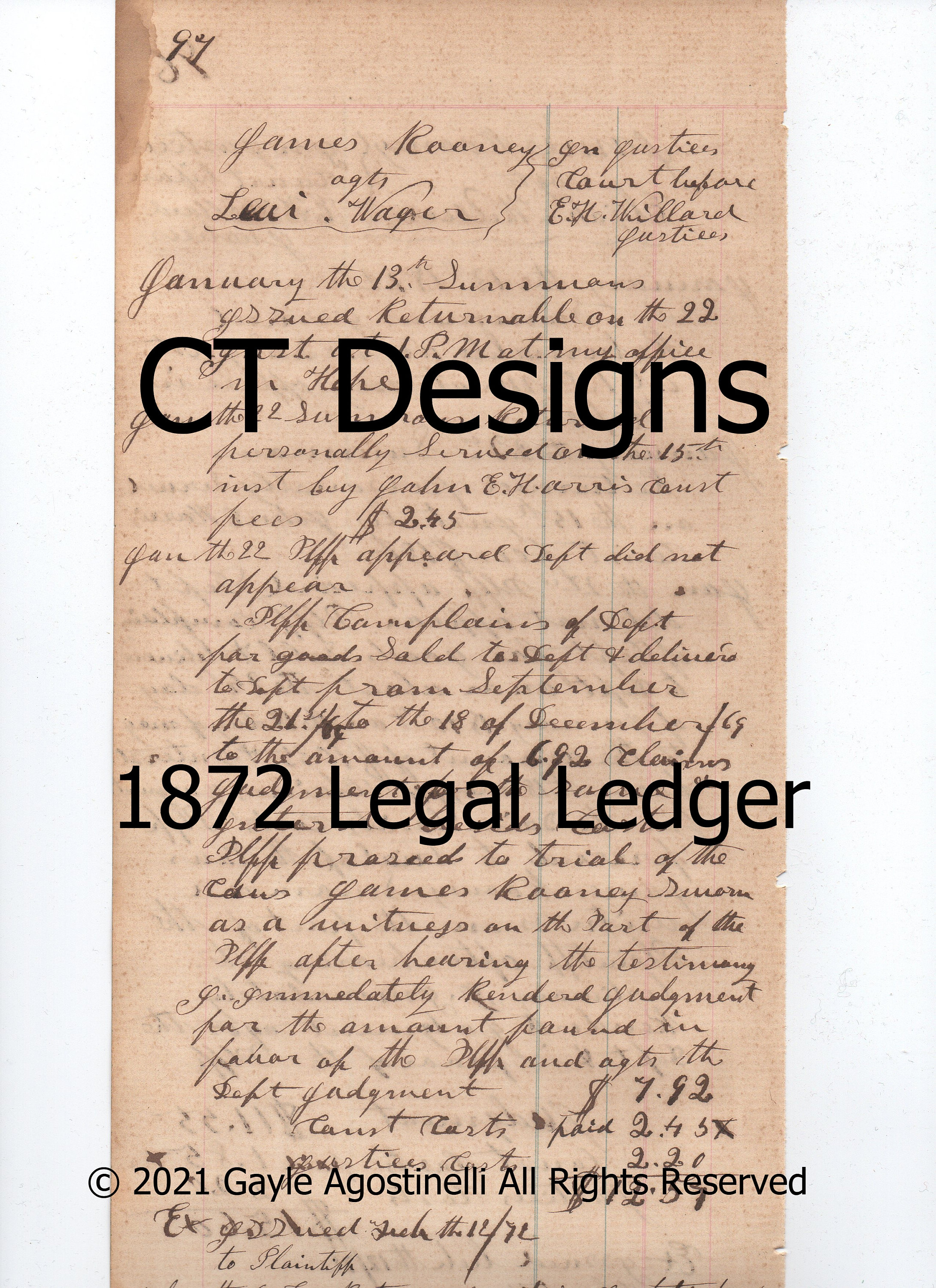 1872 Legal Ledger Digital Download Vintage Handwriting - Etsy