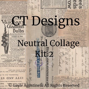 Vintage Neutral Collage Kit 2 Digital Download - Etsy