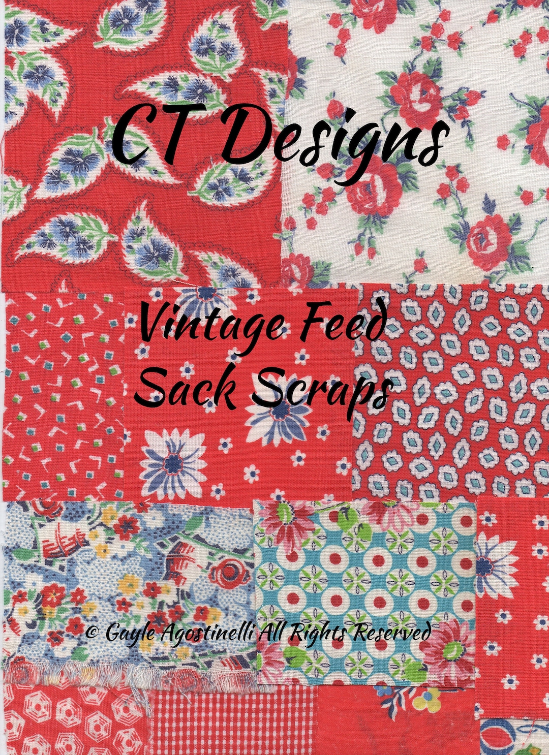 Vintage Feed Sack Scraps Kit Digital Download - Etsy
