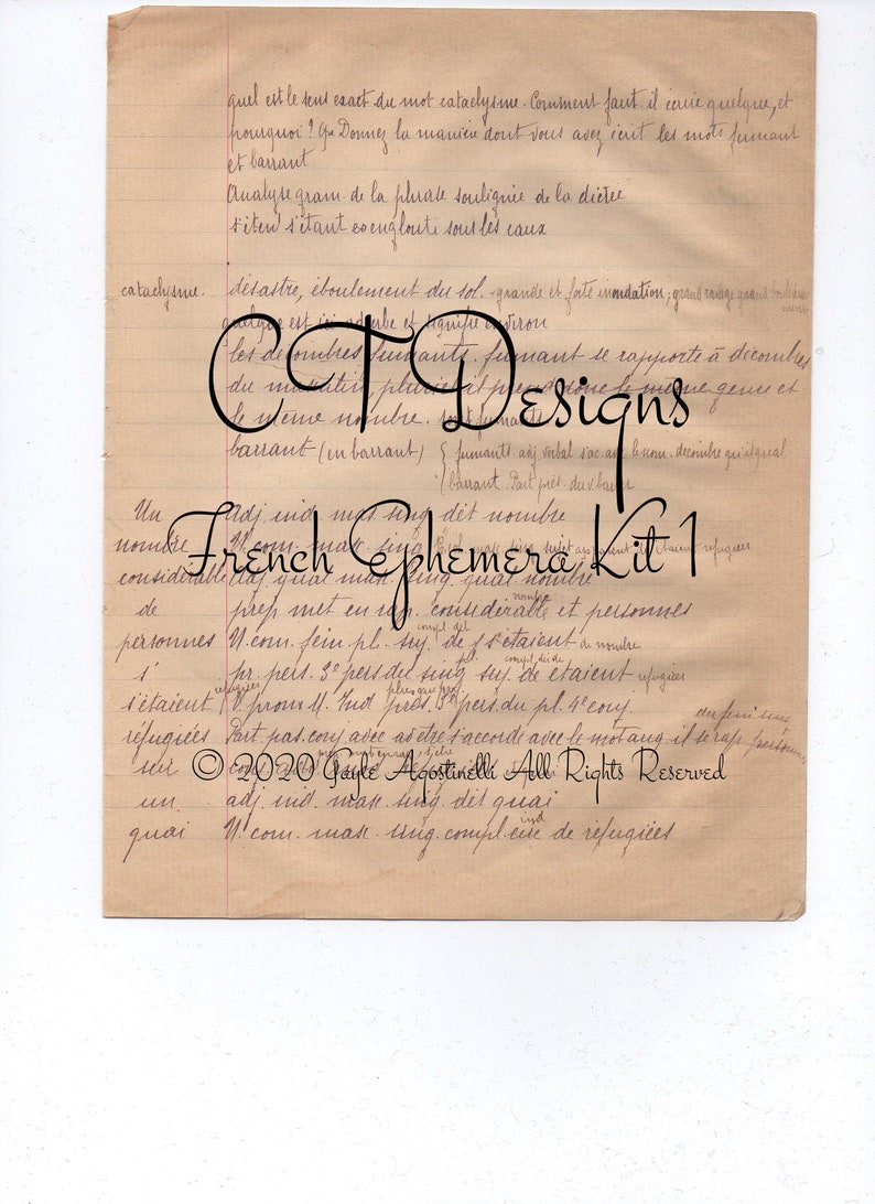 Vintage French Ephemera Kit 1 Digital Download - Etsy