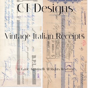 Vintage Italian Receipts Digital Download - Vintage Handwriting - Etsy