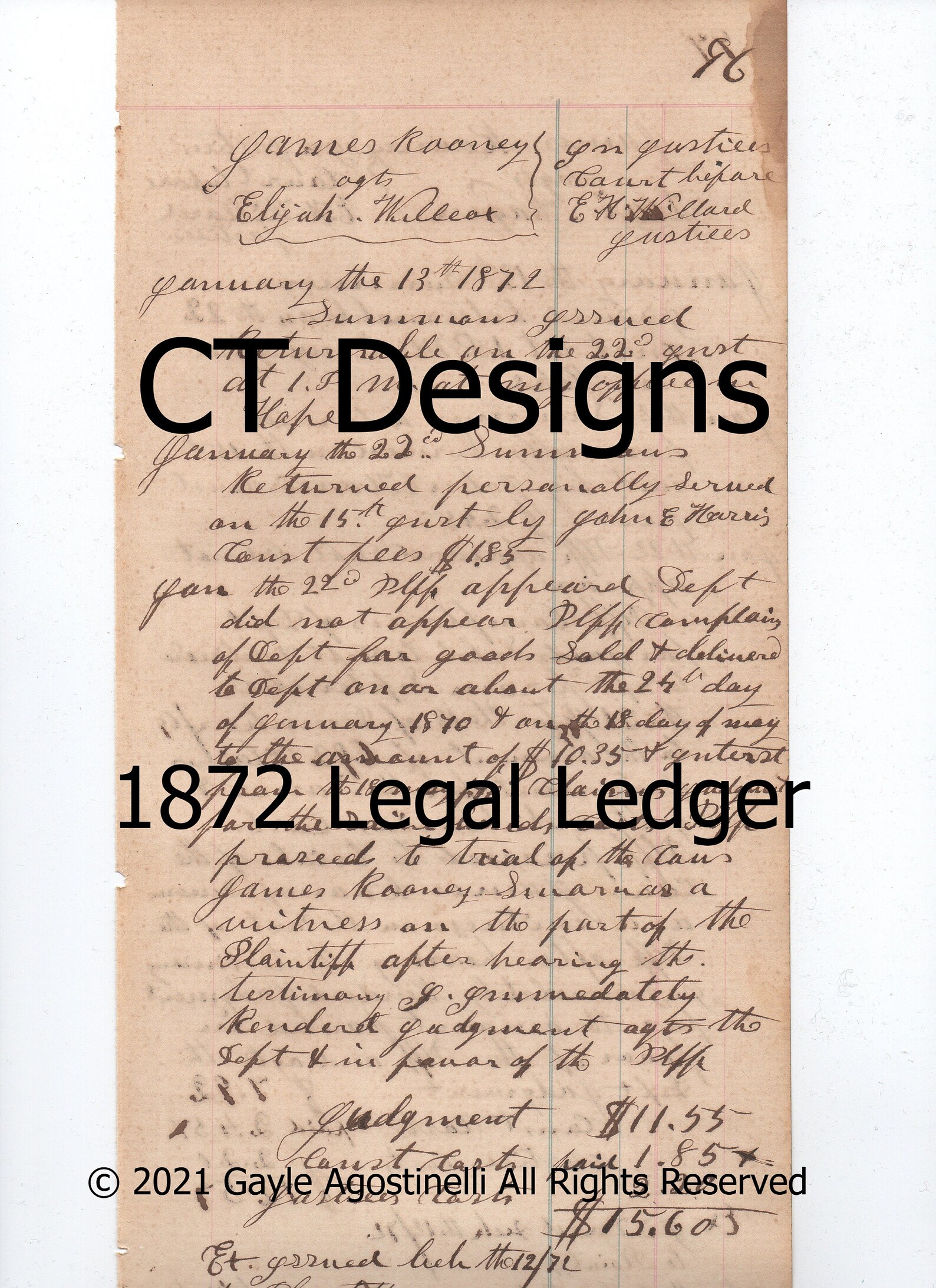 1872 Legal Ledger Digital Download Vintage Handwriting | Etsy