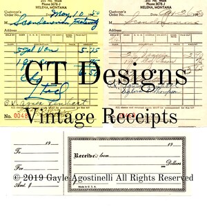 Vintage Receipt Digital Download - Etsy