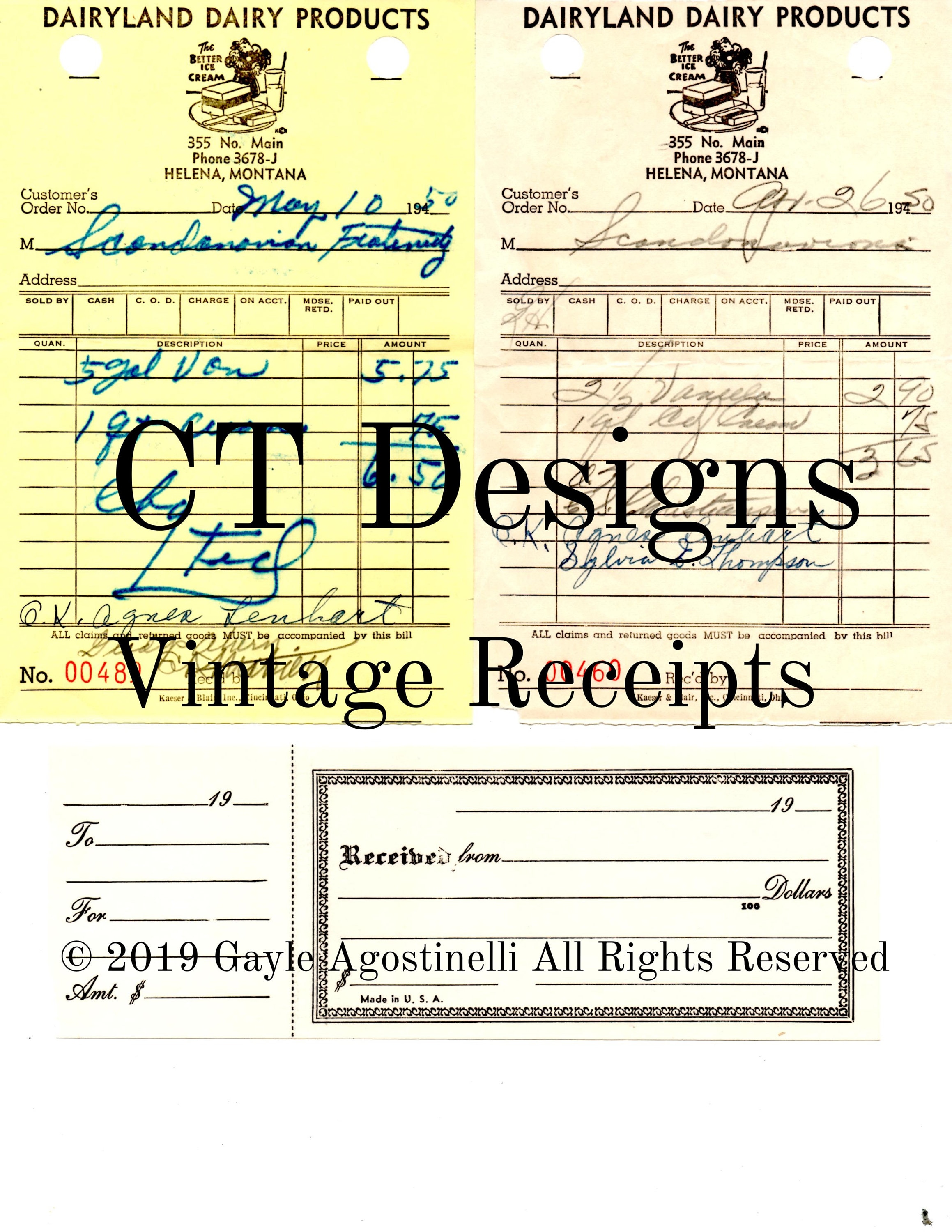 Vintage Receipt Digital Download | Etsy