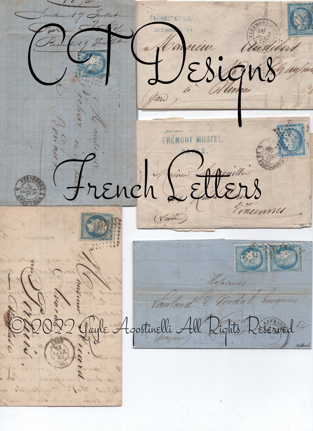 Vintage French Letters Digital Download - Etsy