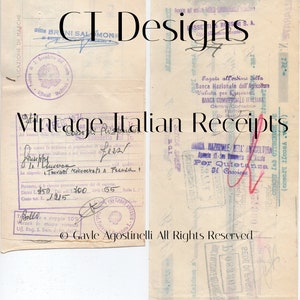Vintage Italian Receipts Digital Download - Vintage Handwriting - Etsy