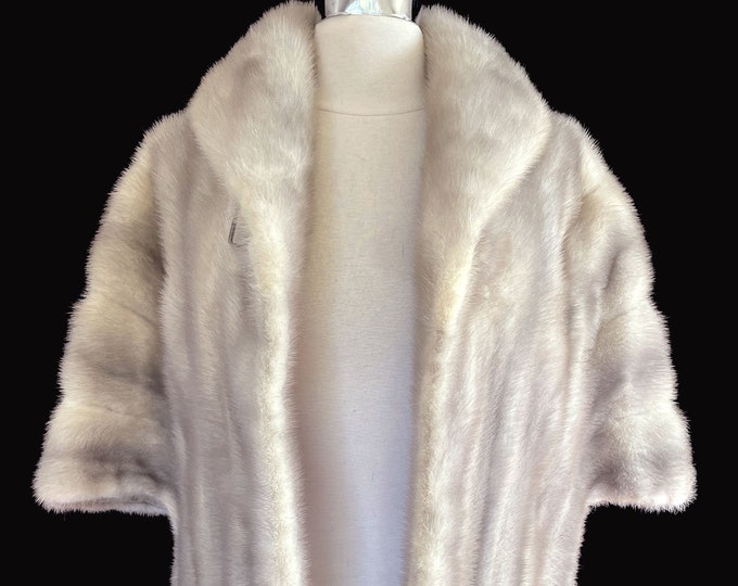 Cerulean MINK Fur Cape, Azurene Bolero Jacket Stole, Silver Winter ...