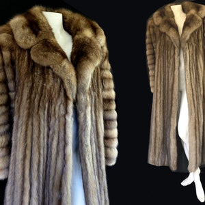 Brown SABLE Fur Long Coat Real Vintage Mink Bolero Jacket - Etsy