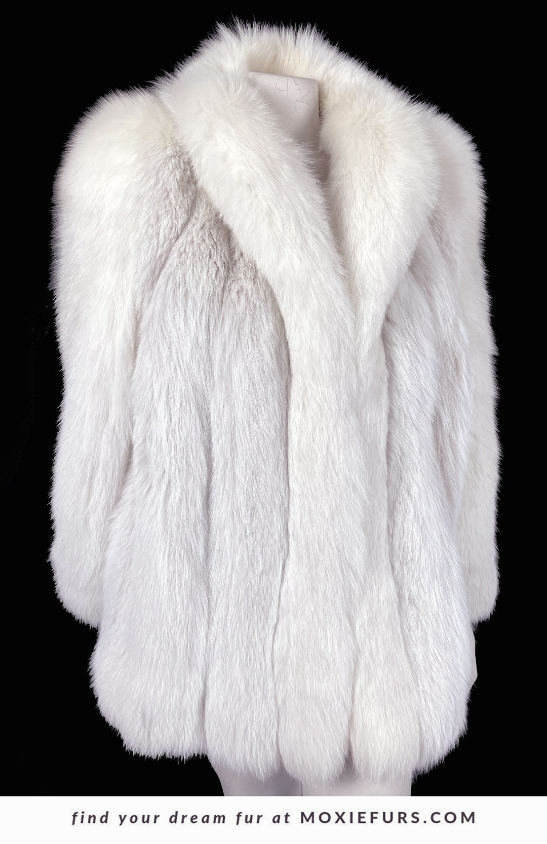 Arctic Shadow FOX Fur Coat, Ivory Real Vintage Bridal Jacket, White ...