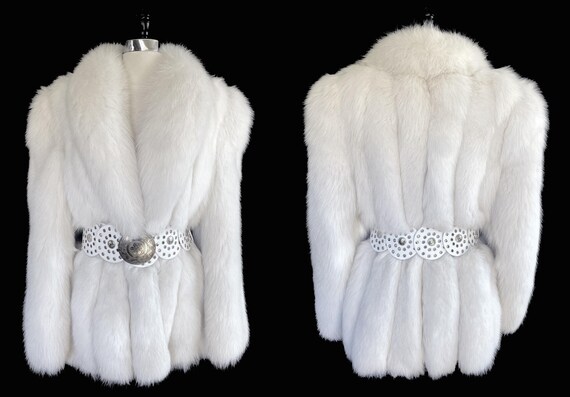 SAGA Arctic FOX Fur Coat, Vintage Ivory White Bolero … - Gem