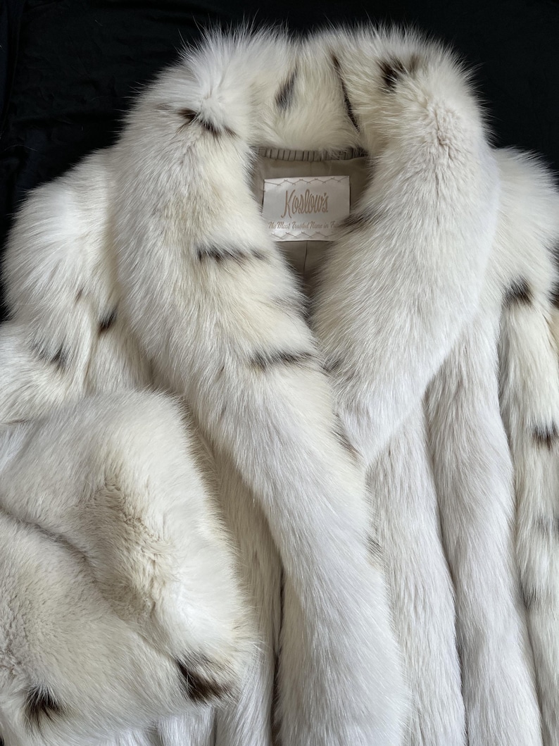 Arctic FOX Spotted Fur Coat, Vintage Winter Wedding Jacket, Mob Wife ...