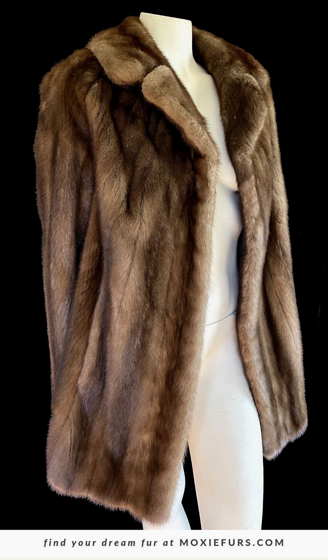 EMBA Brown MINK Fur Coat Ranch Real Vintage Bolero Jacket - Etsy