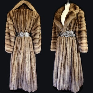Brown SABLE Fur Long Coat Real Vintage Mink Bolero Jacket - Etsy