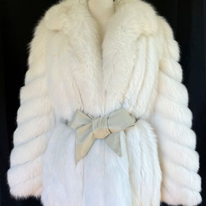 SAGA Arctic FOX Fur Coat, Real Vintage Shadow Fox Bolero Jacket, White ...
