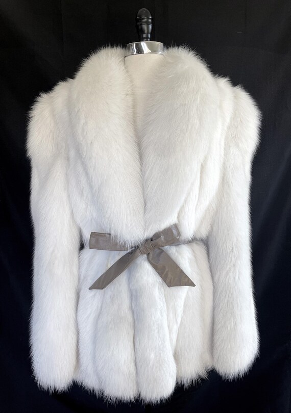 SAGA Arctic FOX Fur Coat, Vintage Ivory White Bolero … - Gem