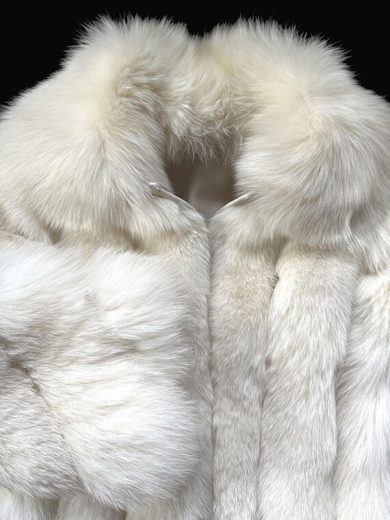 Arctic FOX Fur Coat, Ivory Winter Wedding Bolero Jack… - Gem