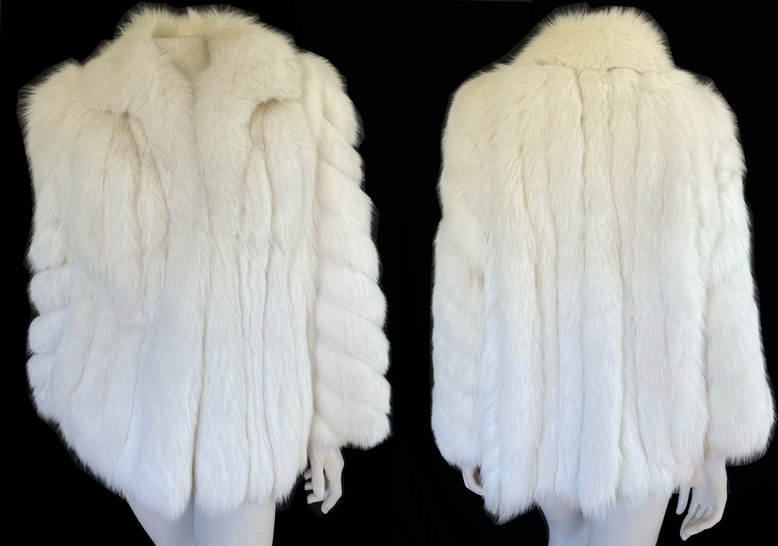 SAGA Arctic FOX Fur Coat Real Vintage Shadow Fox Bolero - Etsy