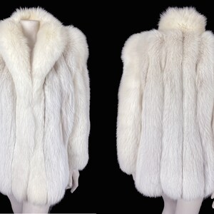 Arctic Shadow FOX Fur Coat, Ivory Real Vintage Bridal Jacket, White ...