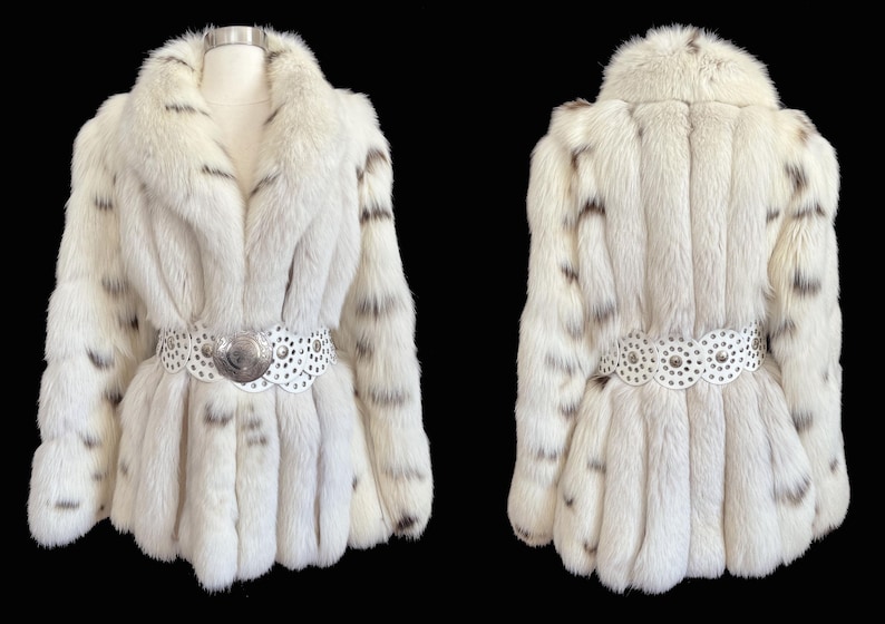 Arctic FOX Spotted Fur Coat, Vintage Winter Wedding Jacket, Mob Wife ...