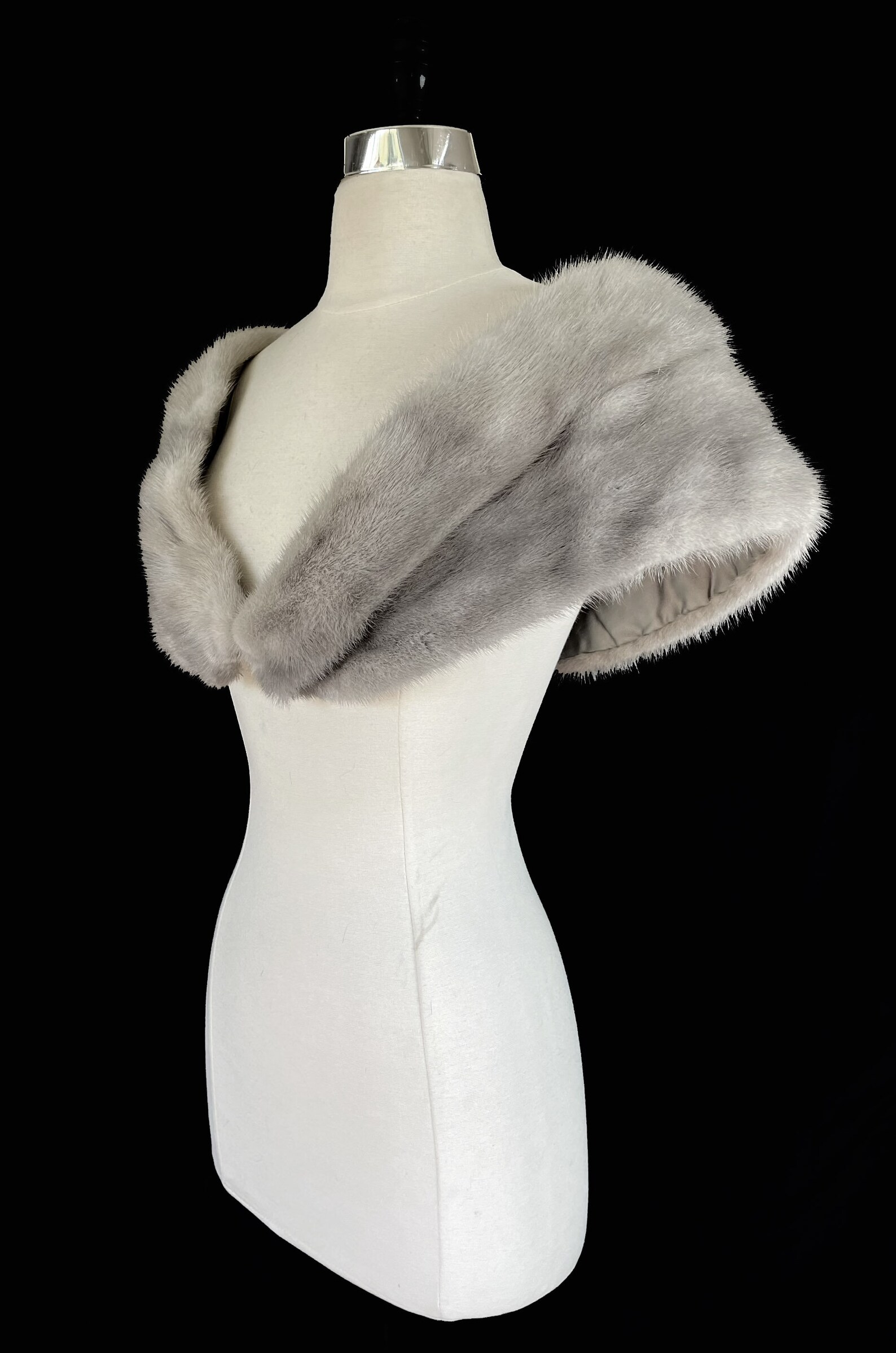 Silver MINK Fur Stole Real Vintage Sapphire Bolero Jacket - Etsy