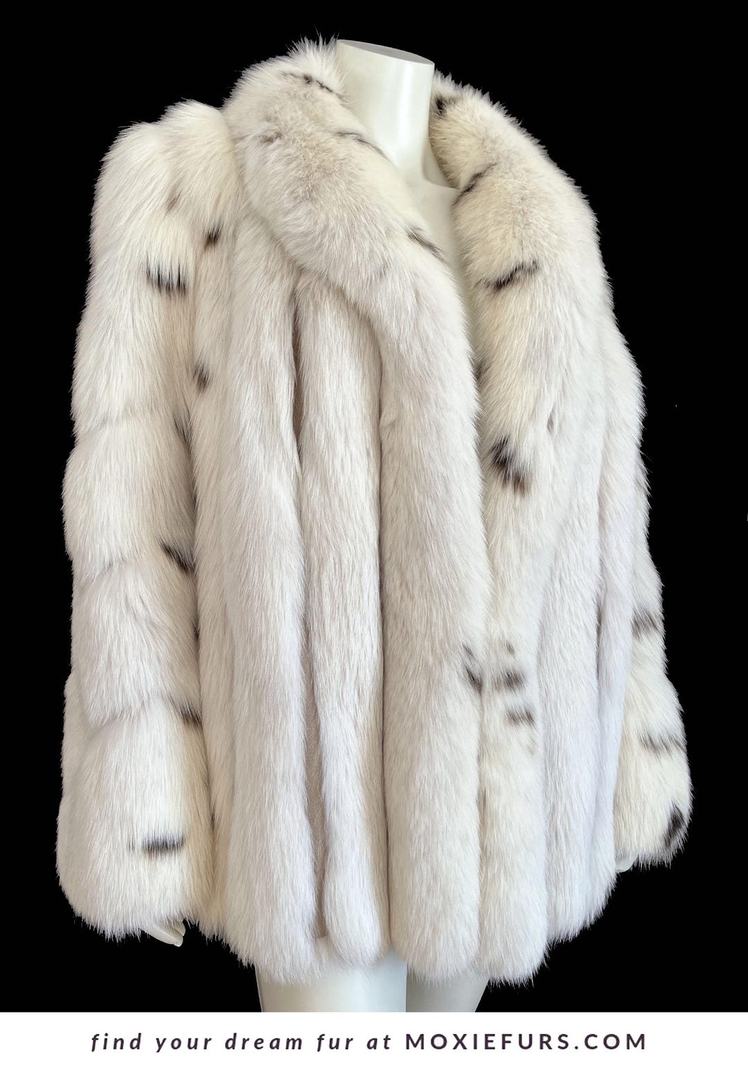Arctic FOX Spotted Fur Coat, Vintage Winter Wedding Jacket, Mob Wife ...