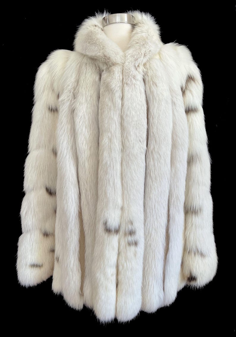 Arctic FOX Spotted Fur Coat, Vintage Winter Wedding Jacket, Mob Wife ...