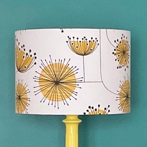 YELLOW DANDELION Lampshade, Yellow Floral Lampshade, Yellow Table Lamp ...