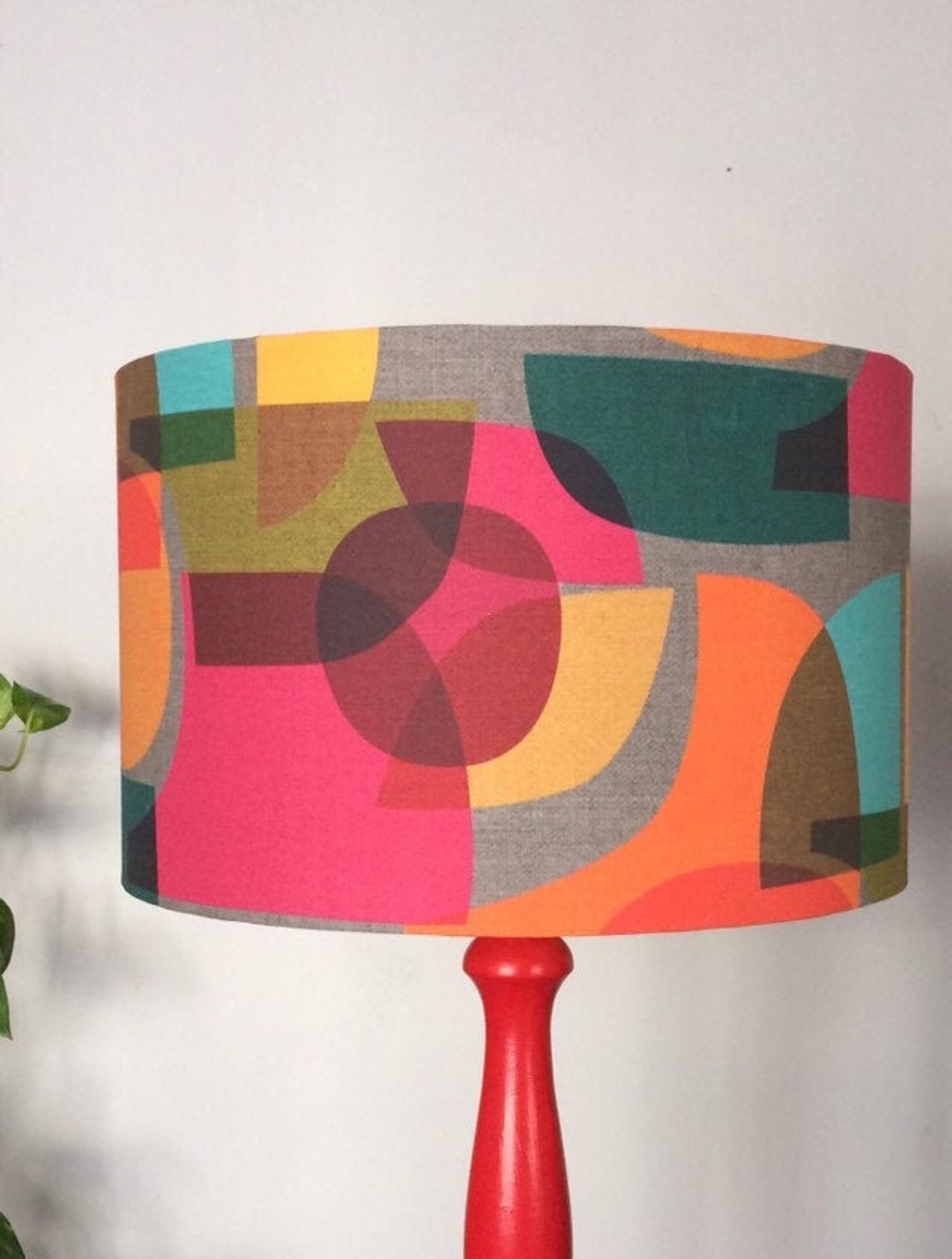 70s COLOURFUL KALEIDOSCOPE Lampshade, Abstract Lamp, Midcentury ...