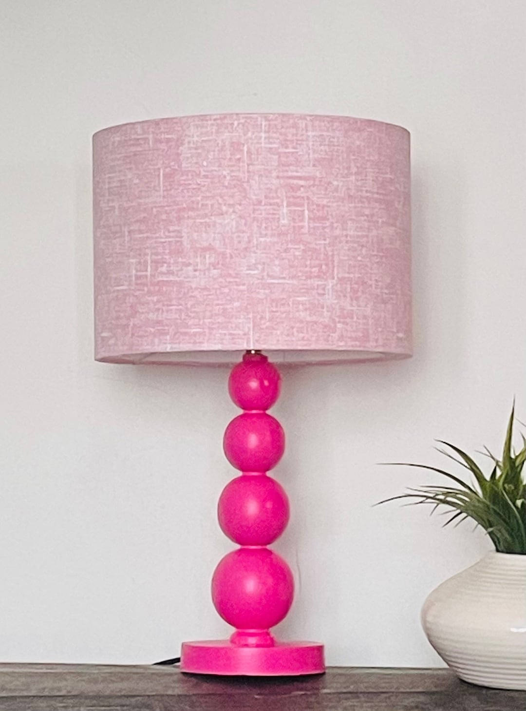 BLUSH PINK LINEN Effect Lampshade, Pink Lampshade, Linen Lampshade ...