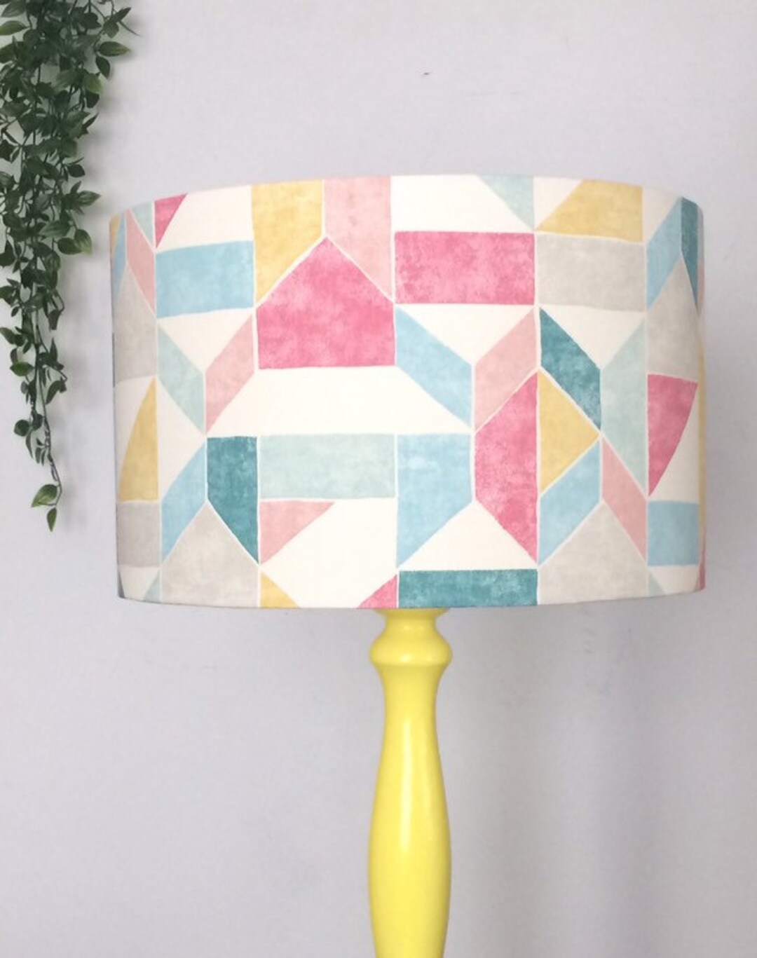 PINK GEOMETRIC LAMPSHADE, Pink Lampshade, Boho Lamp Shade, Pink Table ...