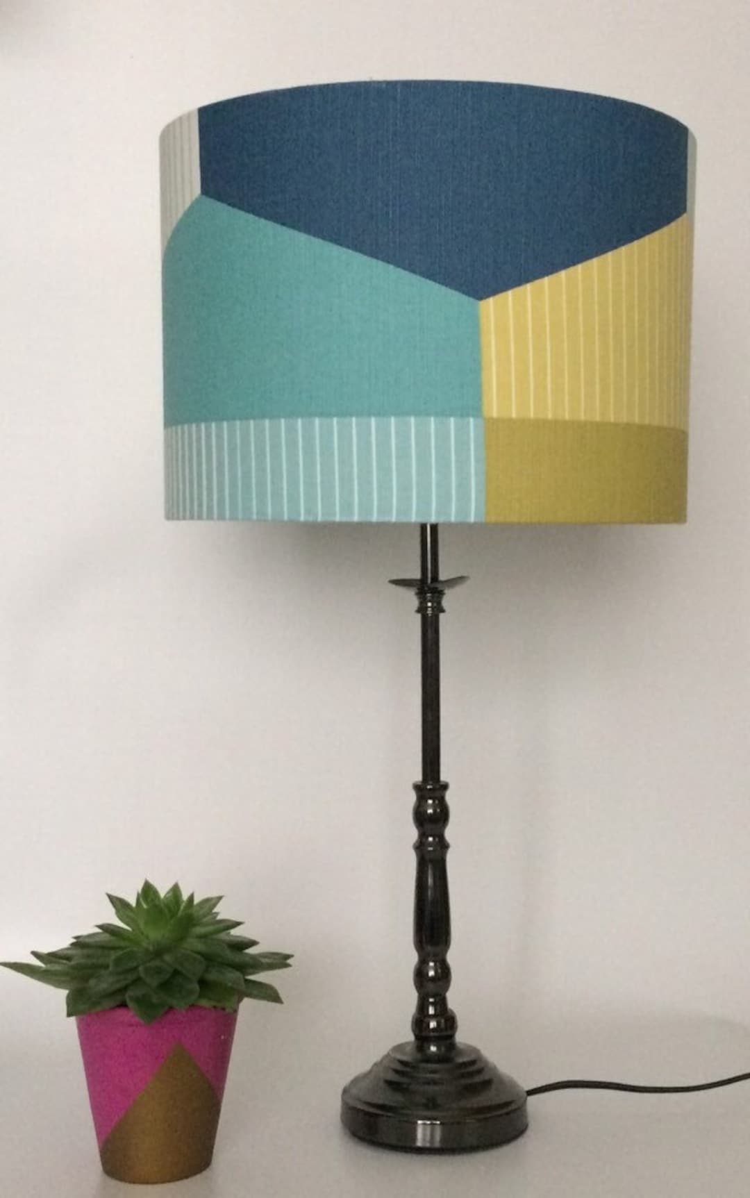 BLUE HIP HOP Lampshade, 70s Lampshade, Blue Lampshade, Blue Bedside ...