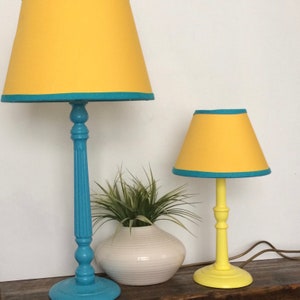 LULU BOBBIN LAMPBASE, Painted Wood Table Lamp Stand, Blue Lamp Base ...