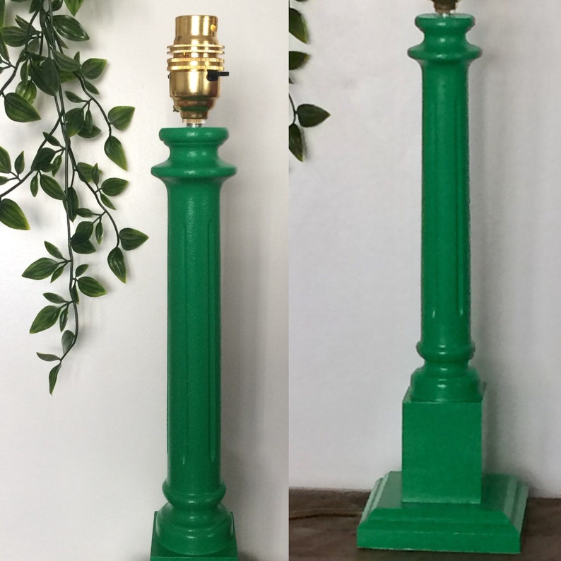 Gloss WOOD LAMP BASE, Lampbase, Blue Lamp Base, Green Lamp Base, Yellow ...