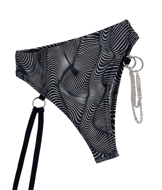ILLUSIONS High Waisted High Cut Chain Bottoms With Leg Wrap - Etsy