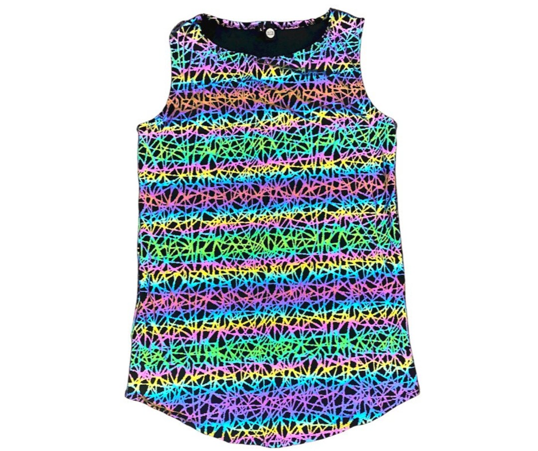 RAINBOW STATIC | Reflective | Slim Fit Men's Rave Tank Top, Festival ...