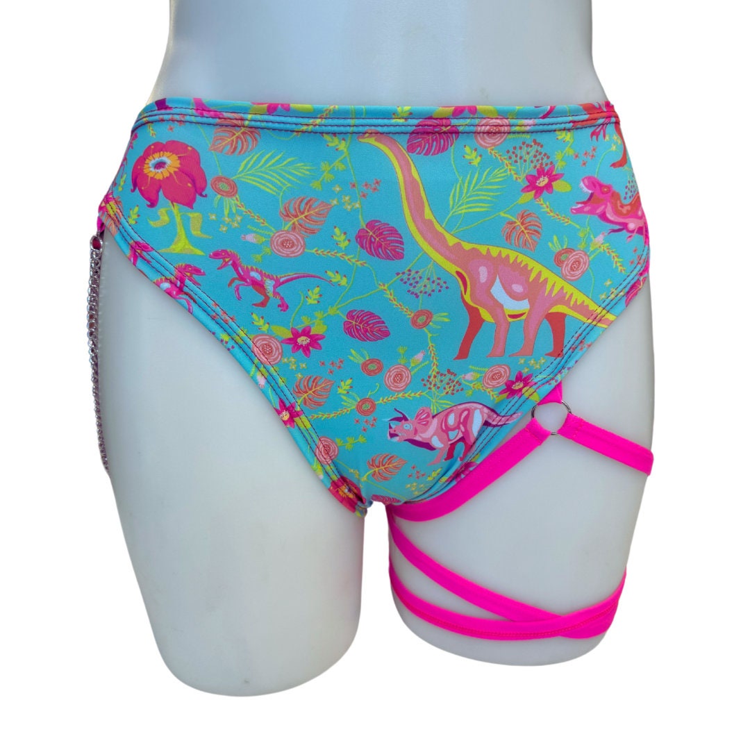 PASTEL PREHISTORIC | High Waisted High Cut Chain Bottoms With Leg Wrap ...